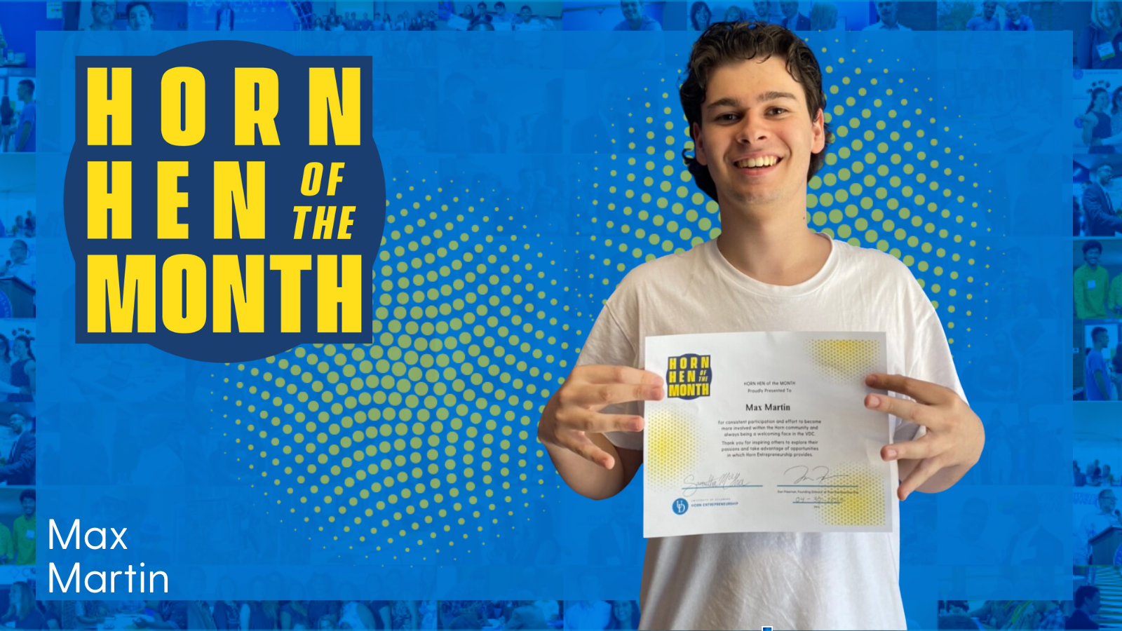 April Horn Hen of the Month: Max Martin